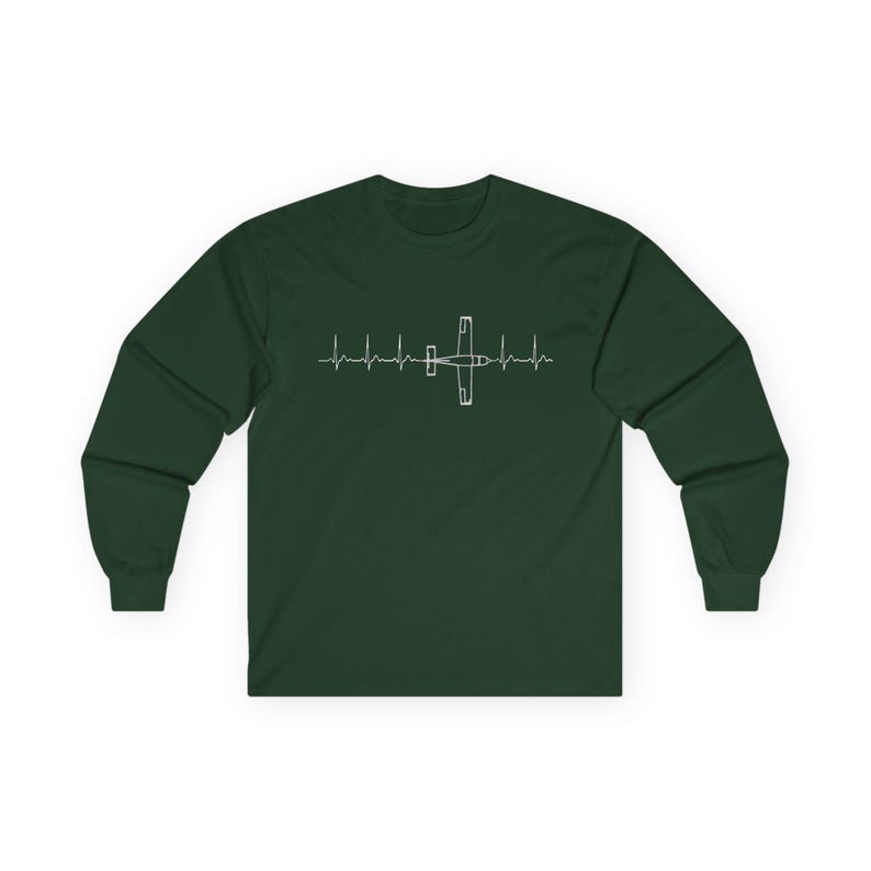 Aviation EKG Long Sleeve Tee, Pilot Gift, Airplane Lover Shirt ...