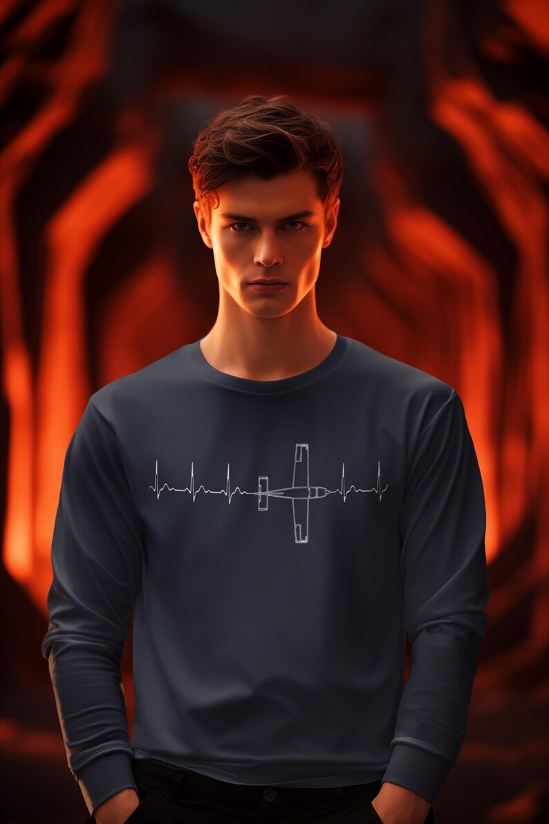 Aviation EKG Long Sleeve Tee, Pilot Gift, Airplane Lover Shirt ...