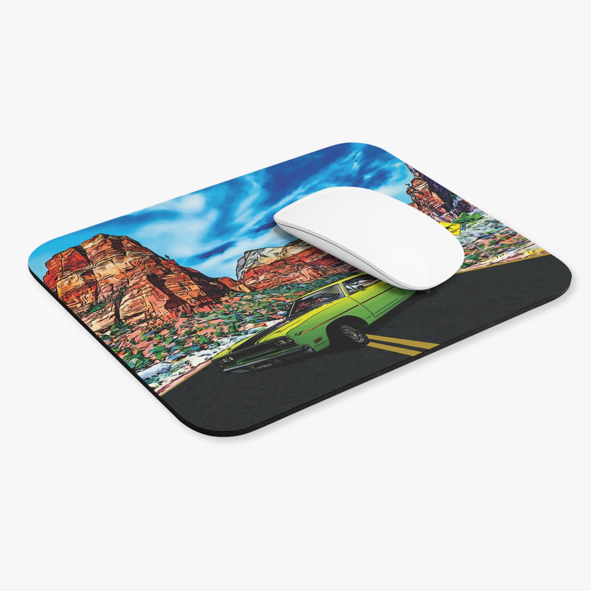 Vintage Green Plymouth Road Runner Classic Car Artwork Mouse Pad ...
