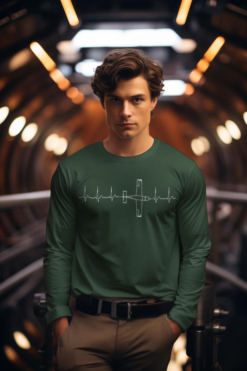 Aviation EKG Long Sleeve Tee, Pilot Gift, Airplane Lover Shirt ...