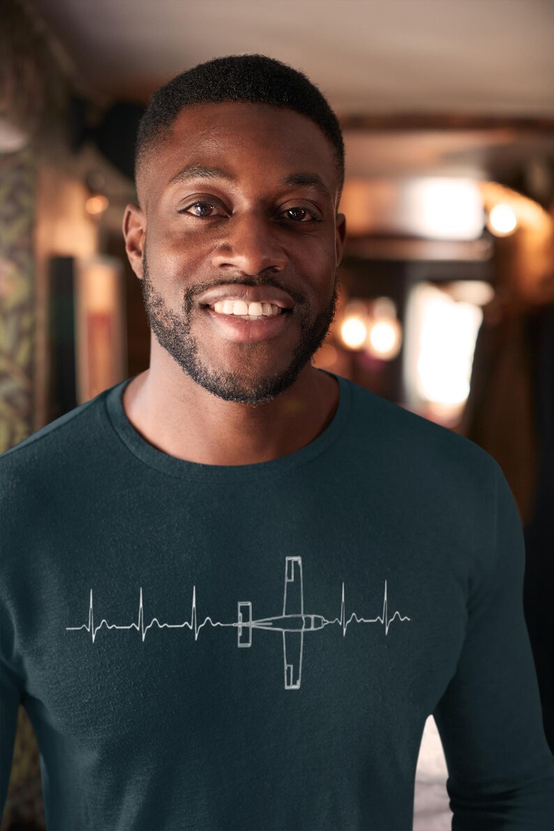 Aviation EKG Long Sleeve Tee, Pilot Gift, Airplane Lover Shirt ...