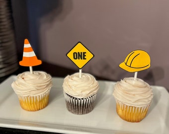 Construction Photo Cupcake Toppers Construction Themed Party - Etsy