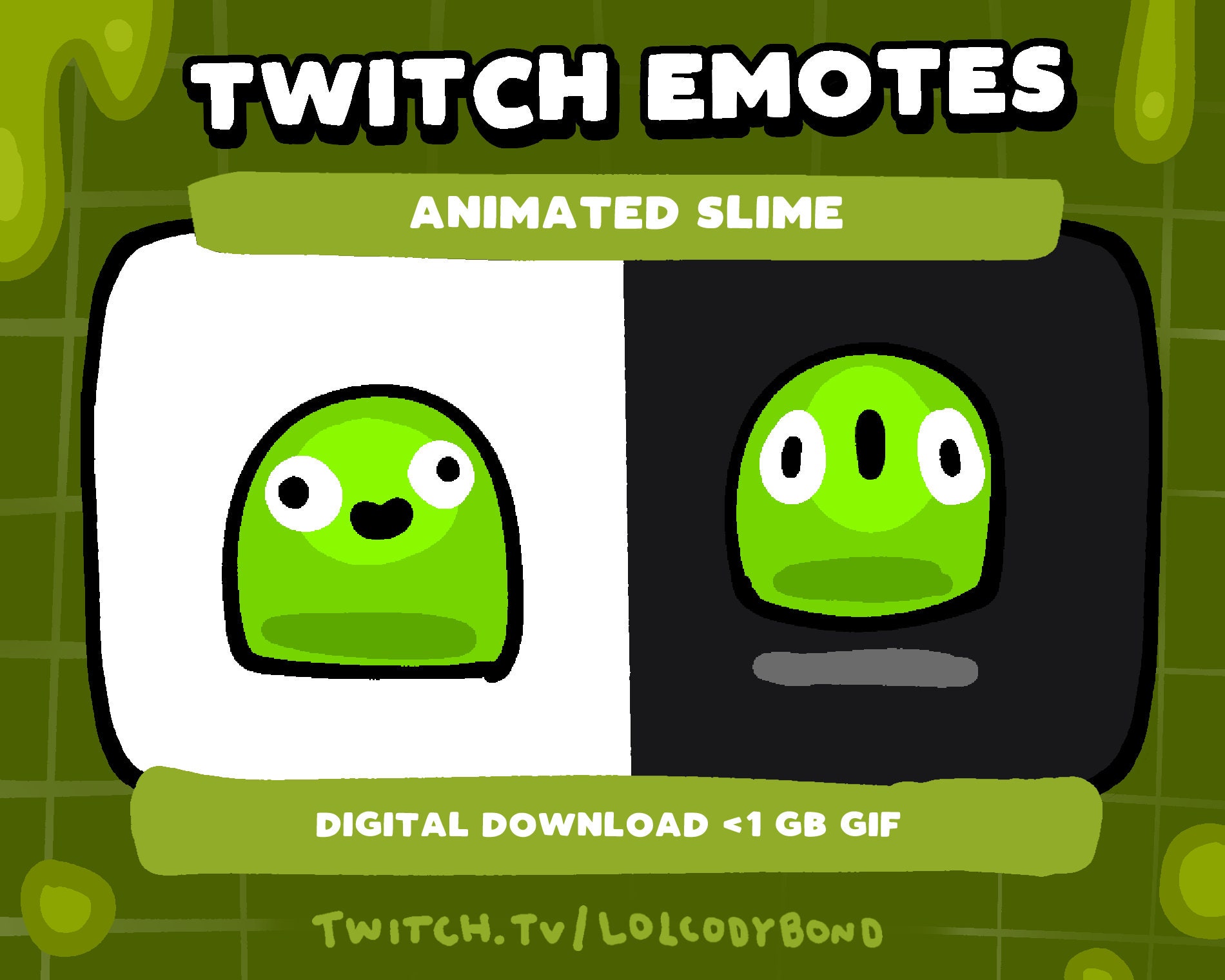 Animated Cute Doodle Slime Emote for Twitch Streamers | Instant ...