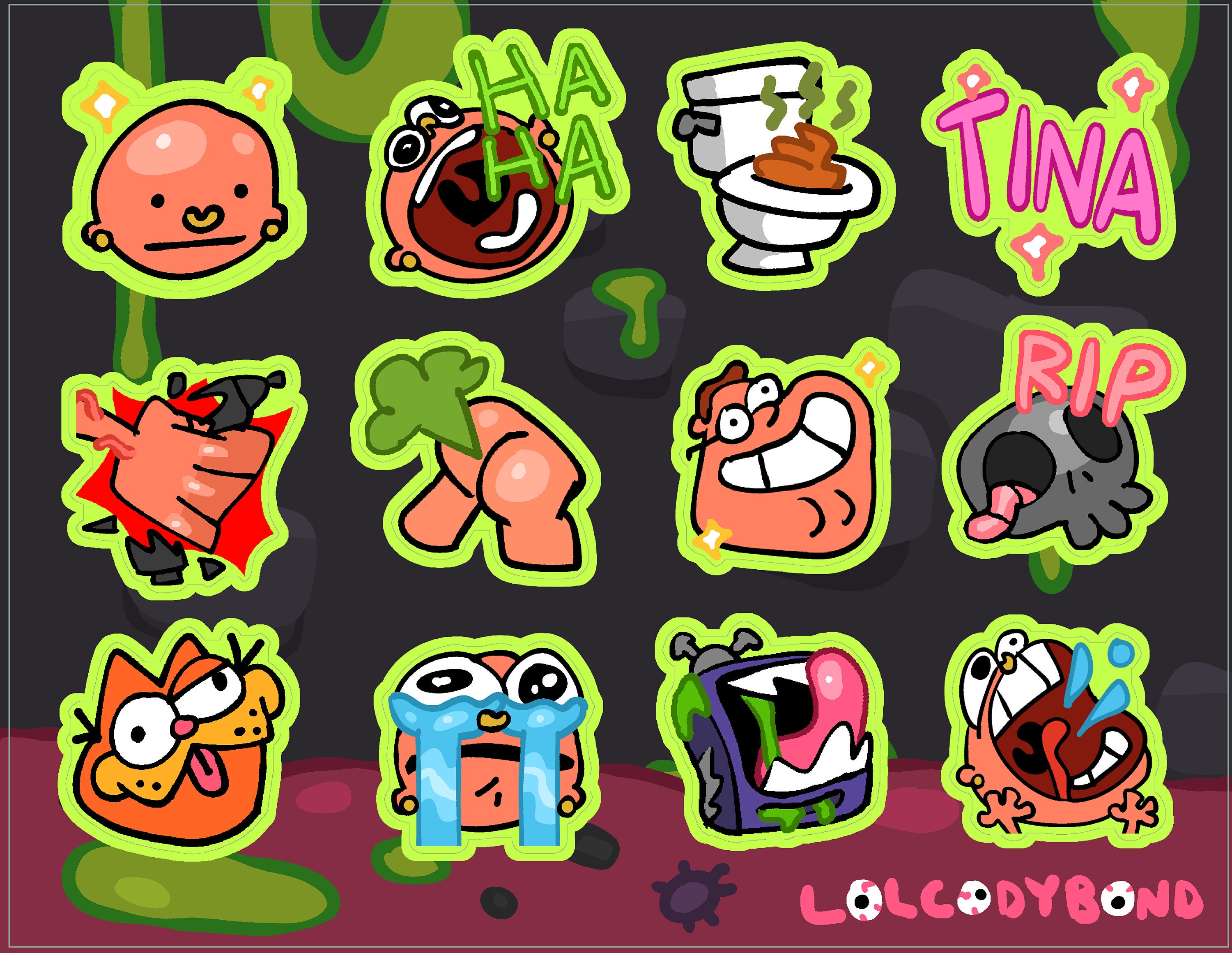 Lolcodybond Twitch Emote Doodle Stickers - Etsy