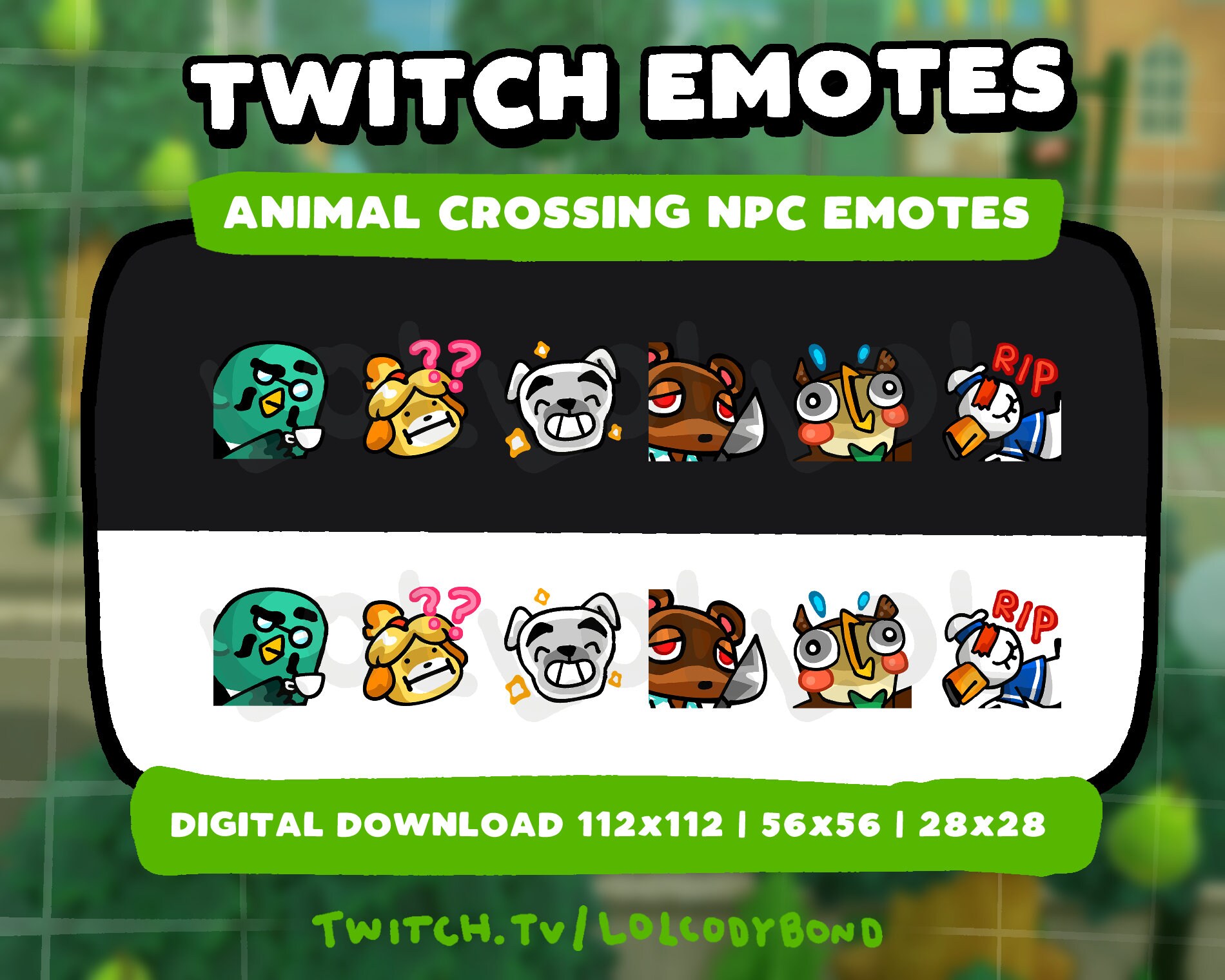 Animal Crossing New Horizons NPC Doodle Emotes for Twitch Streamers ...