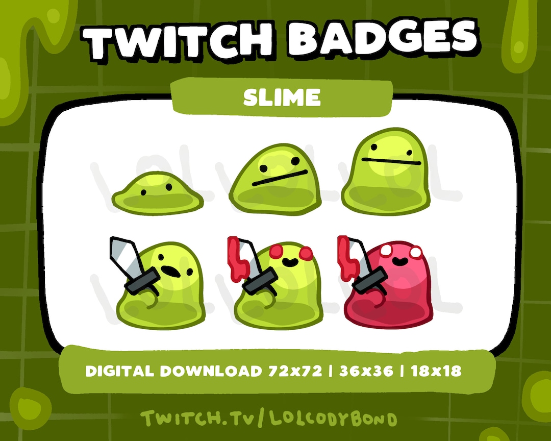Slime Doodle Sub/bit Badges for Twitch Streamers | Instant Download - Etsy