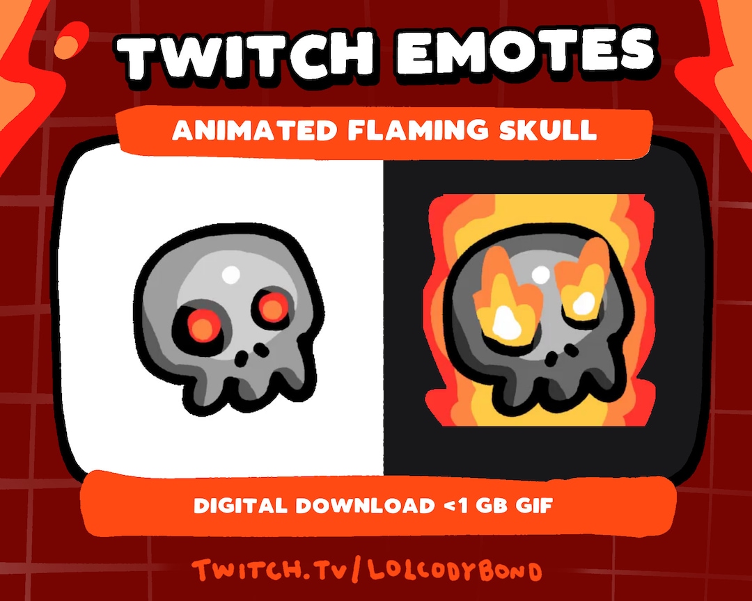 Animated Flaming Skull Emote for Twitch Streamers | Instant Download - Etsy