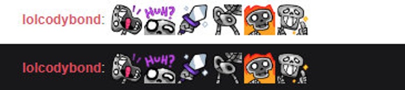 Skeleton Doodle Emotes for Twitch Streamers, Discord, Youtube Instant ...