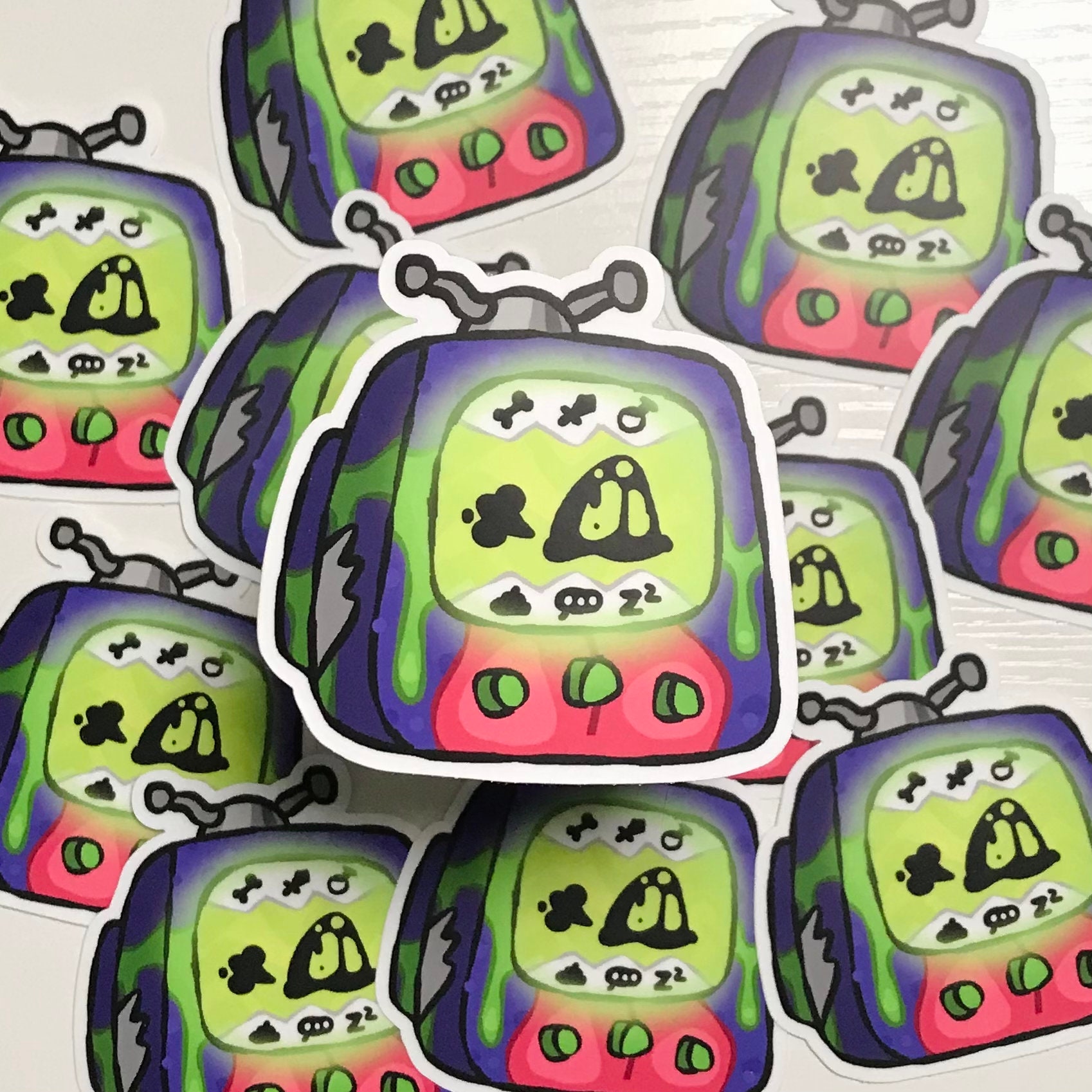 Slime Slime-a-gotchi Doodle Sticker - Etsy