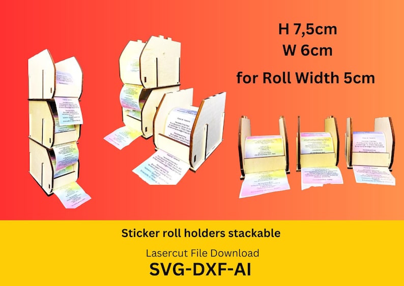 Sticker Roll Holder Stackable - SVG & DXF File for Download for DIY ...