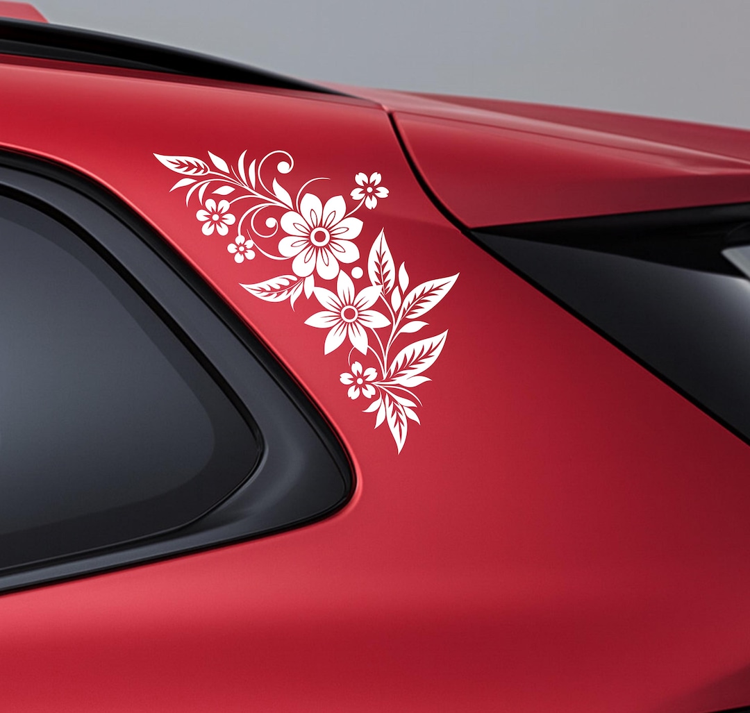 Car Sticker Set in Floral Design for Car & Window in Various Colors and ...