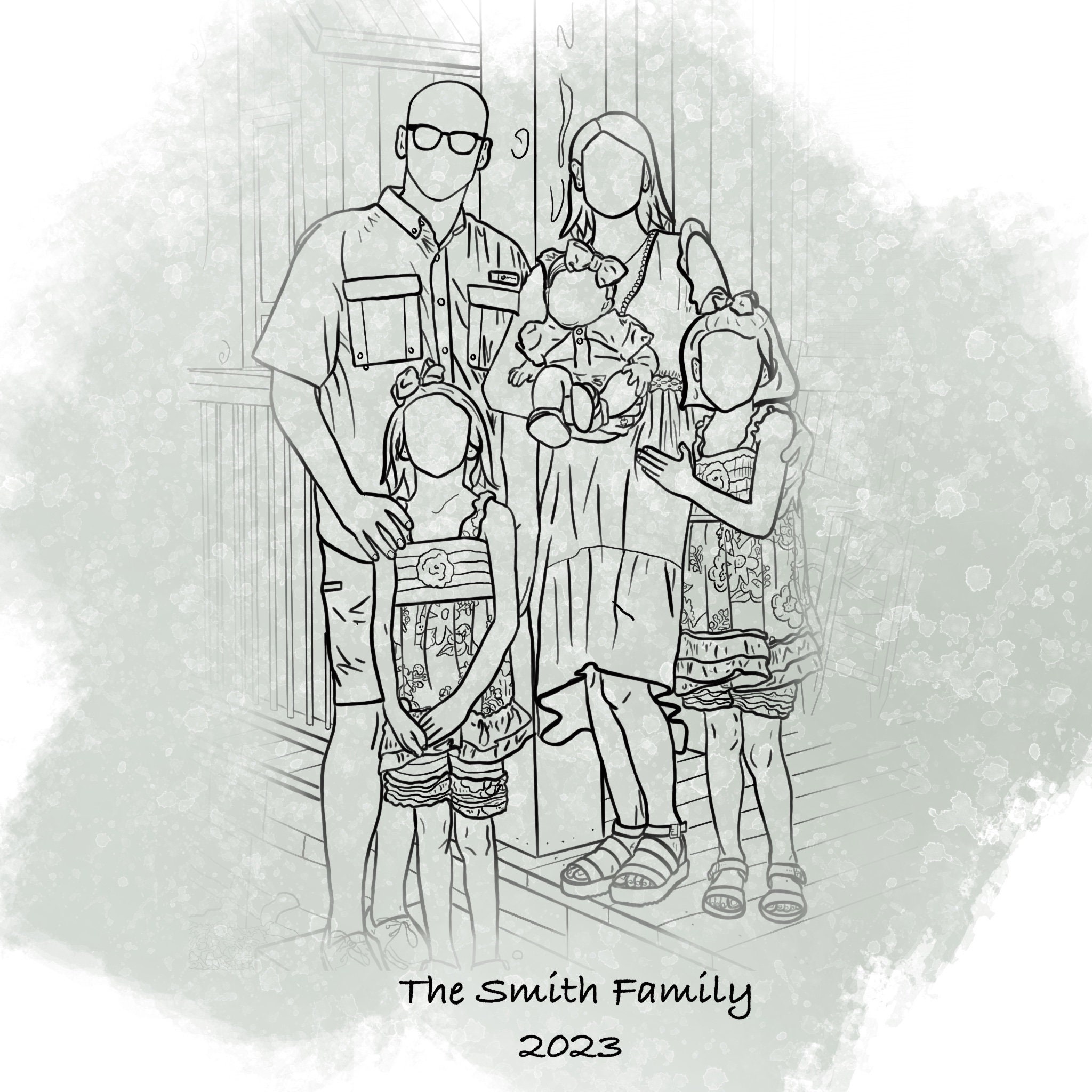 Custom Faceless Detailed Line Art Digital Only - Etsy