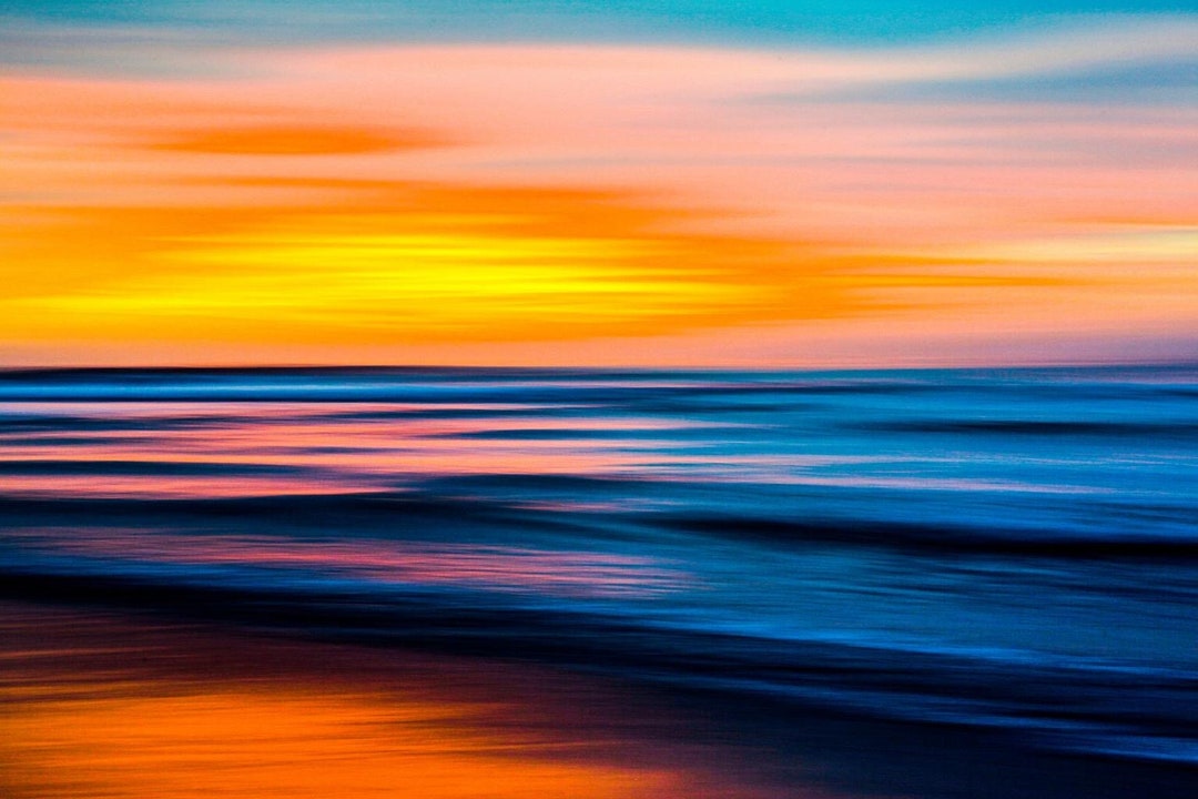 Blur Seaside Ocean Water Shore Landscape Sky Sunset - Etsy