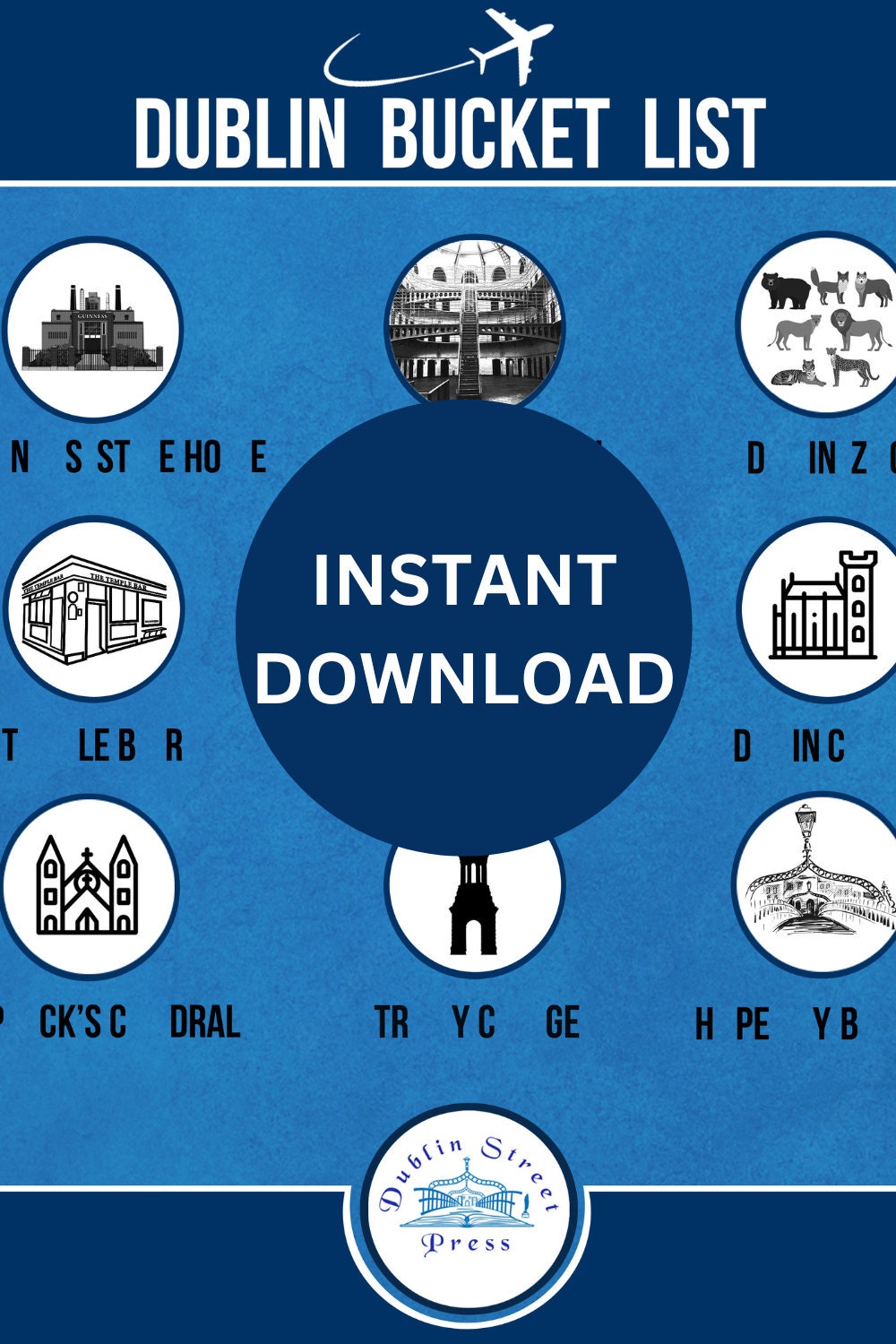 Things to Do in Dublin Bucket List Printable, Dublin Map, Dublin Print ...