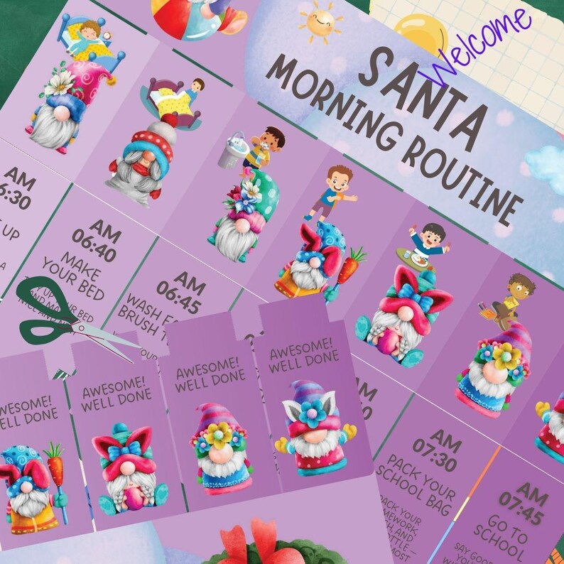 Stay Organized With Santa's Morning and Bedtime Routine Chart ...