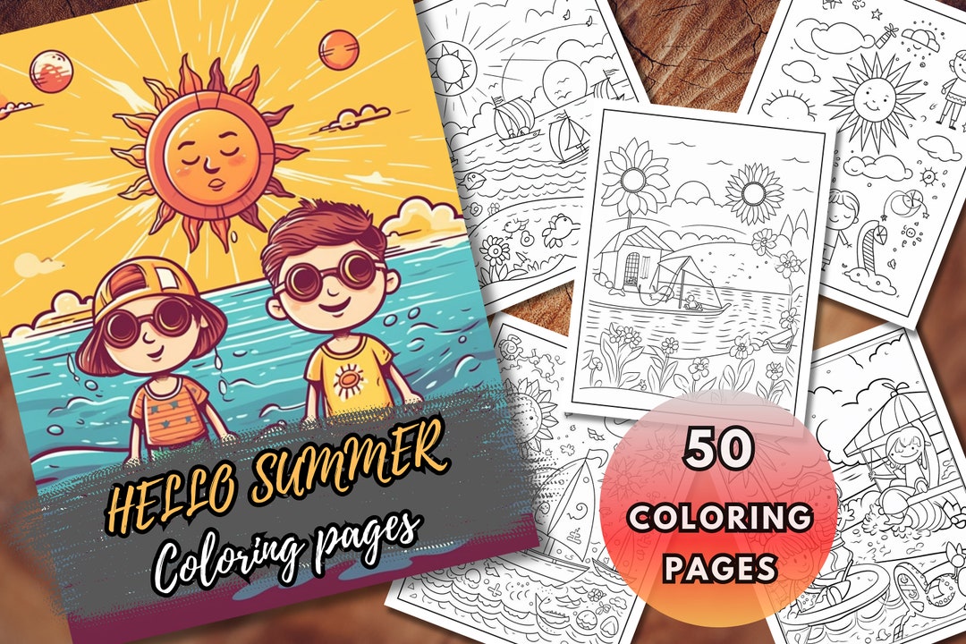 Printable Summer Coloring Book - Fun and Relaxing Designs for Kids and ...