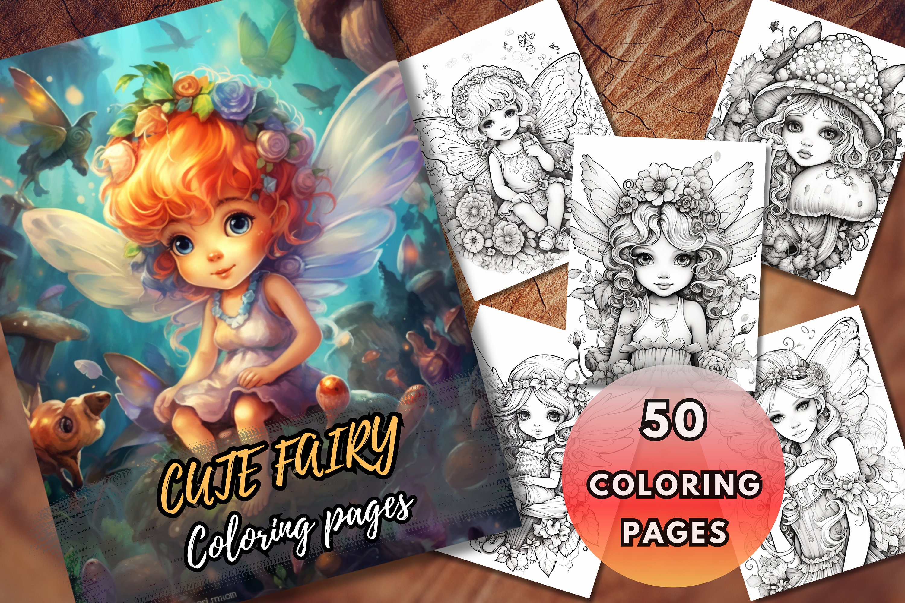 Cute Fairy Girls Coloring Book to Print - Etsy
