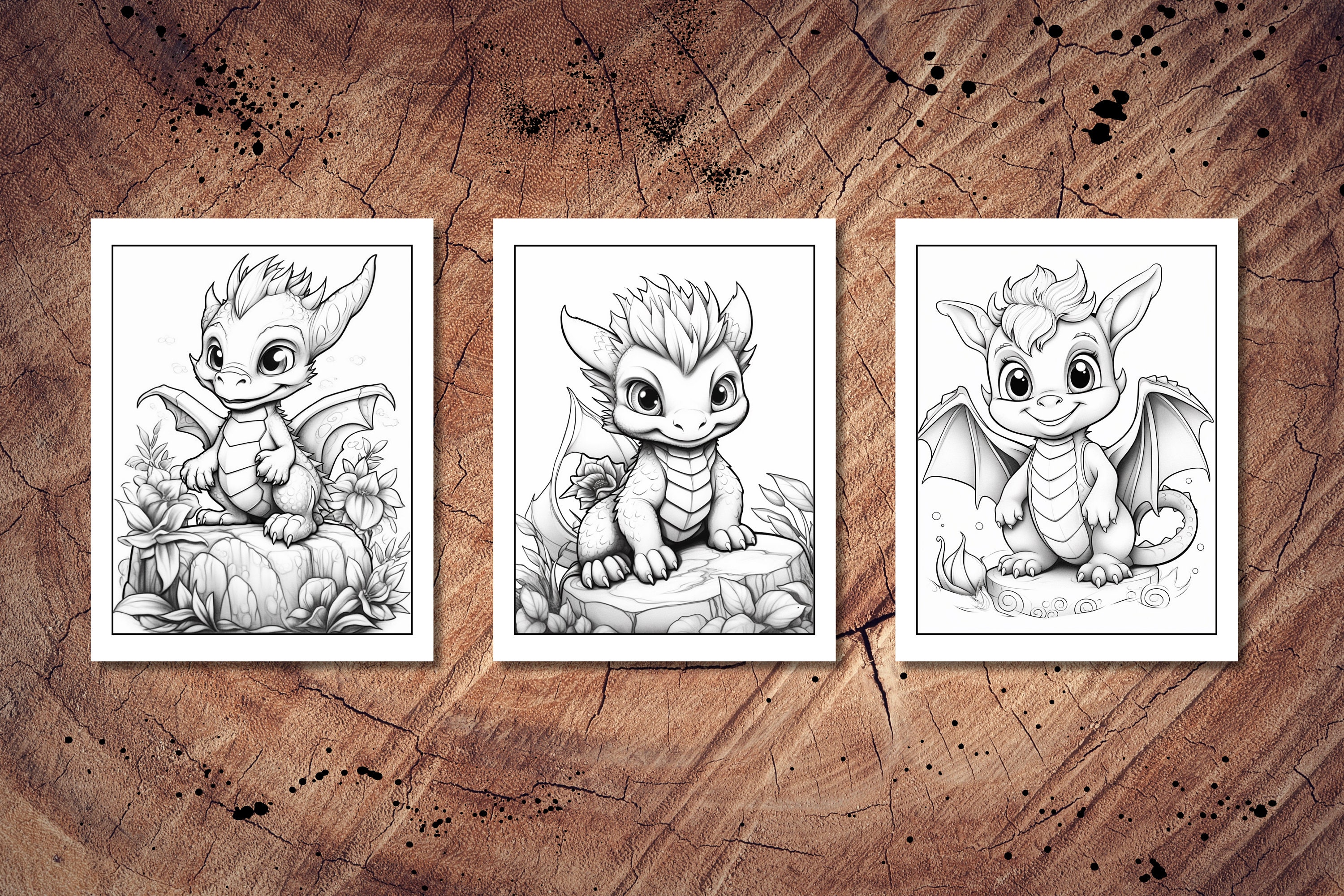 Printable Dragons Coloring Book Majestic and Fantasy Designs for Kids ...