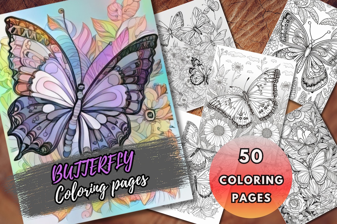 Butterfly Coloring Book to Print - Etsy