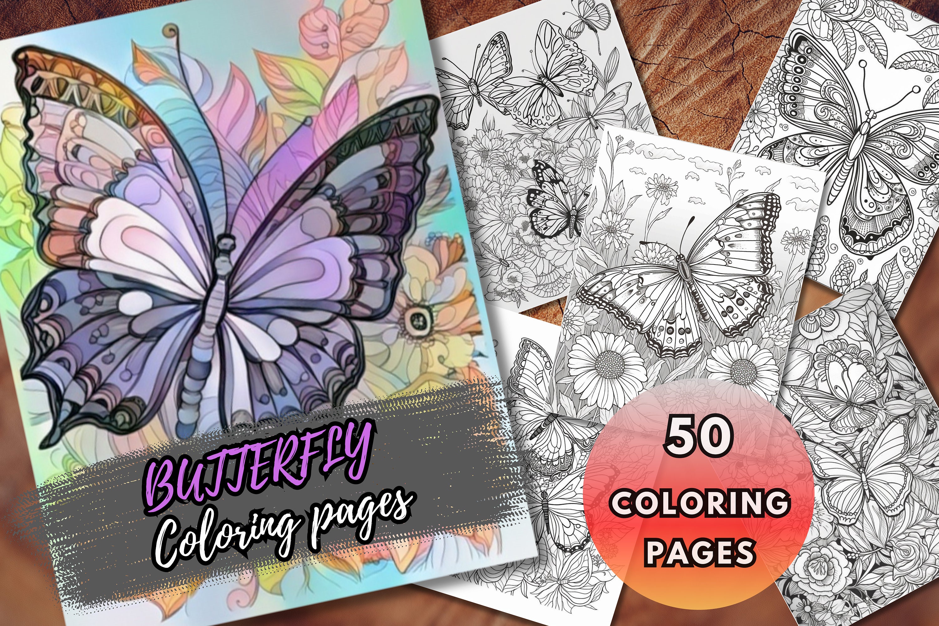 Butterfly Coloring Book to Print - Etsy