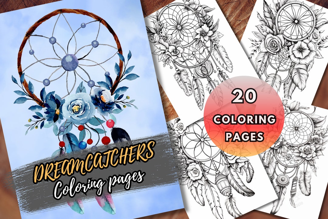 Dreamcatchers Coloring Book to Print - Etsy