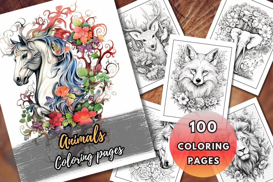 Printable Animals Grayscale Coloring Pages - Realistic and Detailed ...