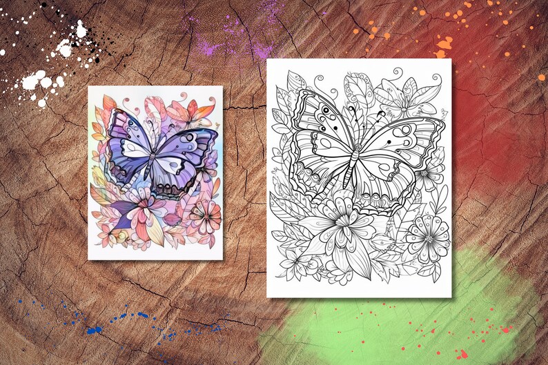 Butterfly Coloring Book to Print - Etsy