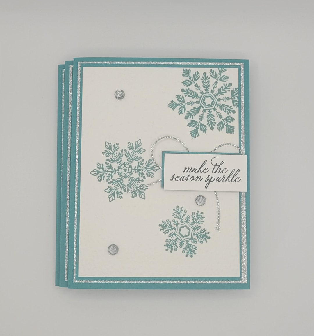 Make the Season Sparkle Christmas Card Set of 3 Cards, Handmade ...