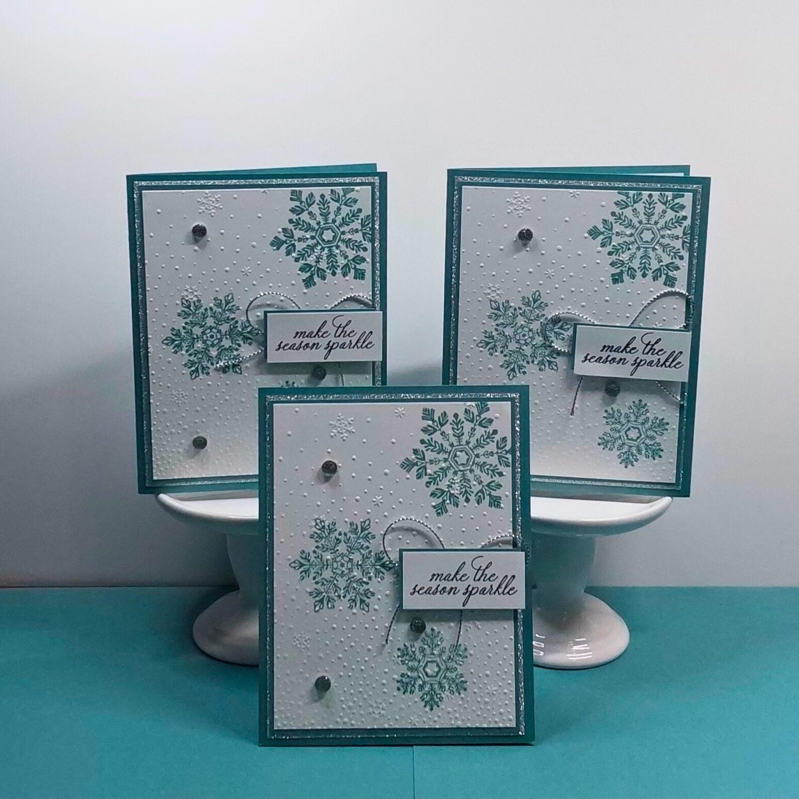 Make the Season Sparkle Christmas Card Set of 3 Cards, Handmade ...