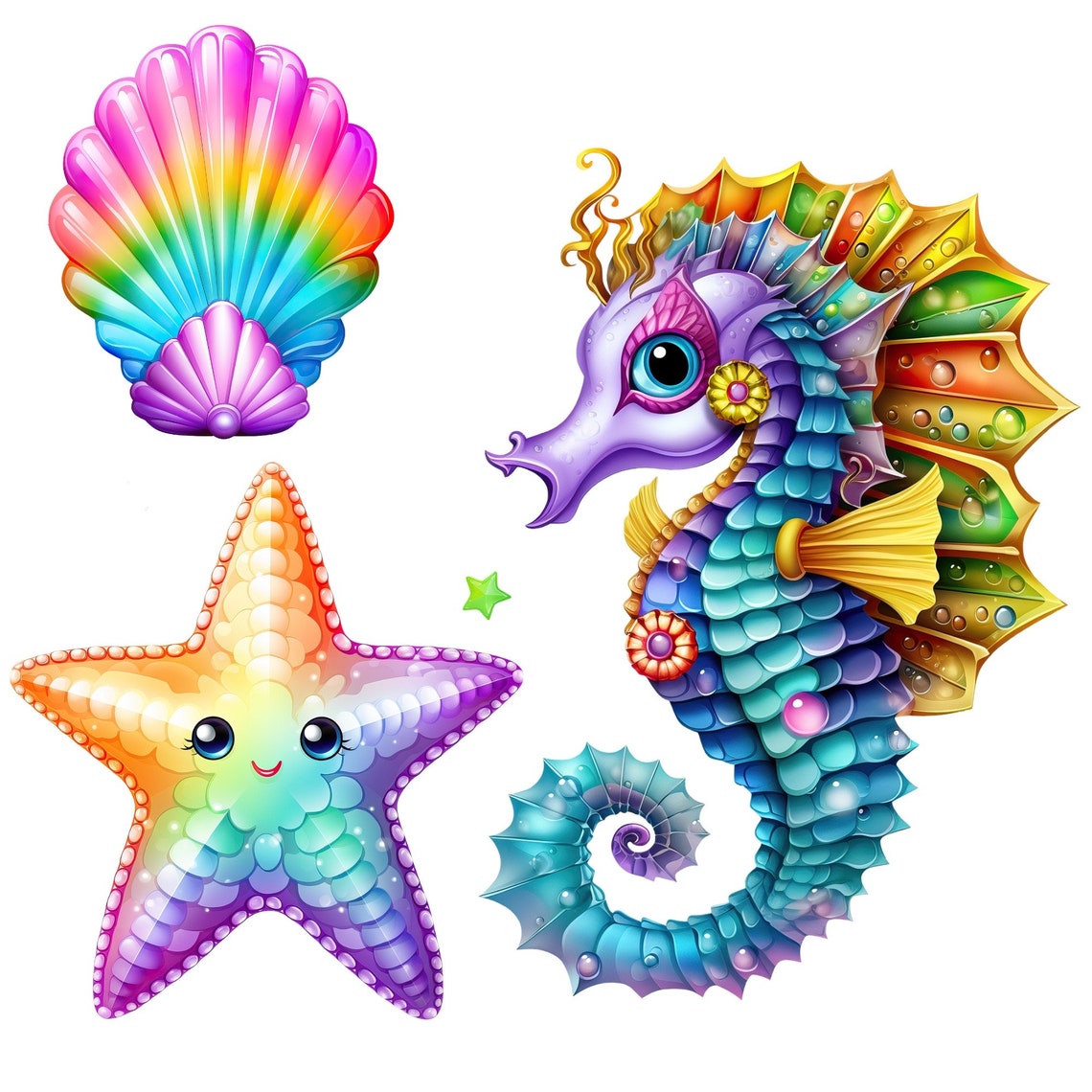 Digital Download Clip Art, Under the Sea Clip Art, Rainbow Mermaids and ...