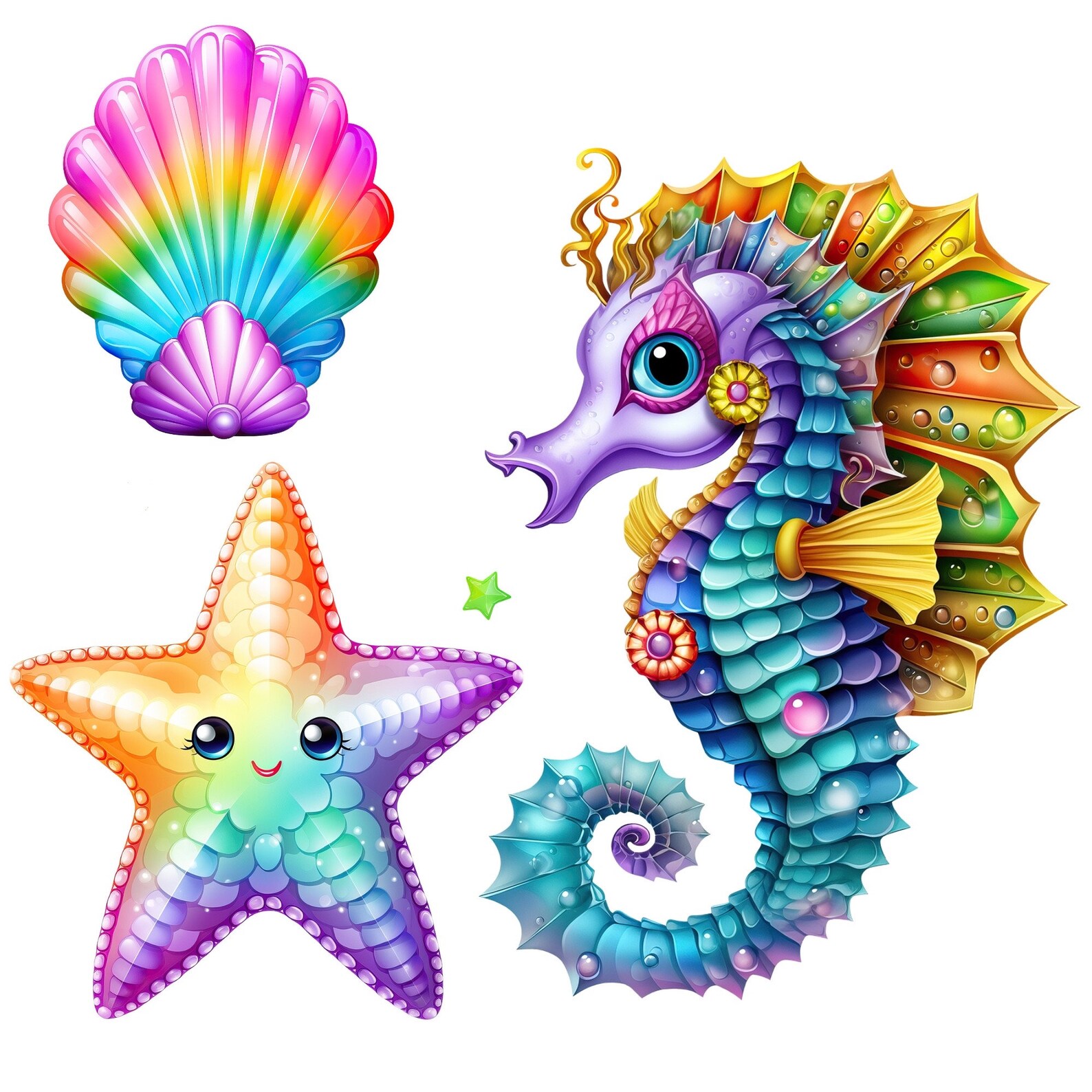 Digital Download Clip Art, Under the Sea Clip Art, Rainbow Mermaids and ...