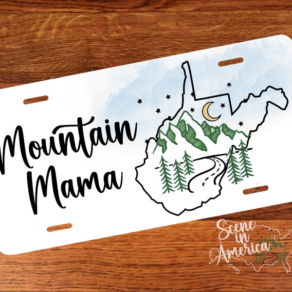 Mountain License Plate Front - Etsy
