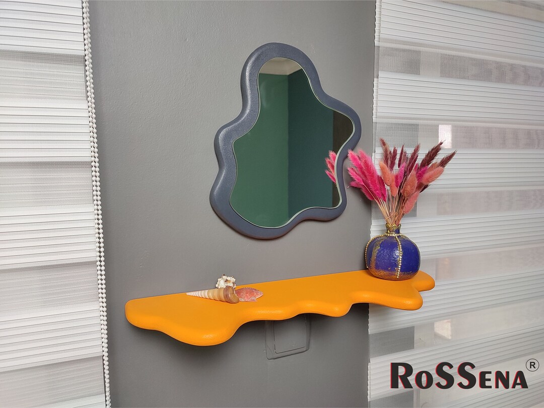 Color Shelf and Mirror, Daisy Shelf and Mirror Set, Wall Shelves and ...