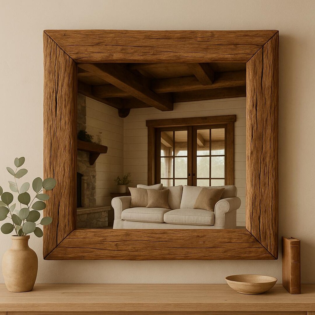 Reclaimed Oak Wood Mirror Rustic Farmhouse Style, Handmade - Etsy