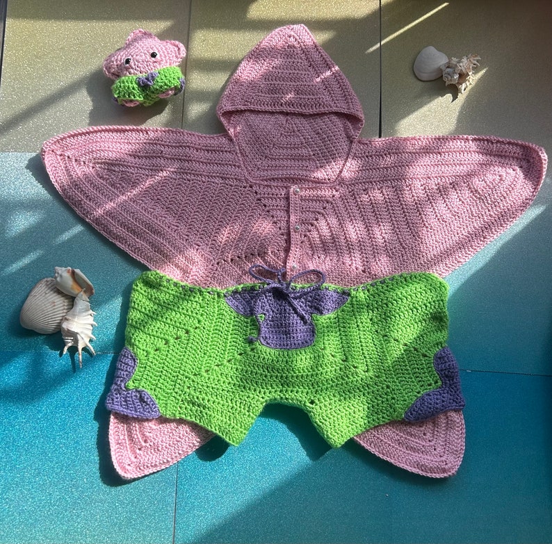Crochet Pink Starfish With Shorts Baby Outfit - Etsy