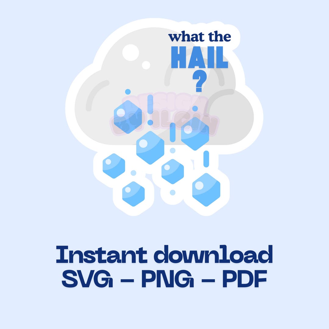 Cute Hailstorm Sticker | Weather-themed Sticker | Fun Meteorology ...