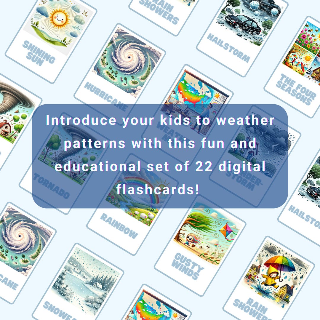 Weather Flashcards Set | Printable Flashcards With Weather Patterns ...