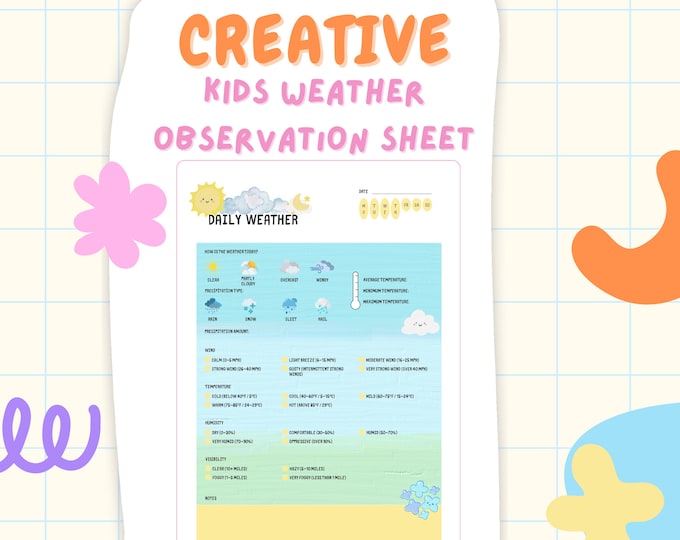 Weather Tracker Printable Weekly Weather Tracker Weather Chart Kids ...