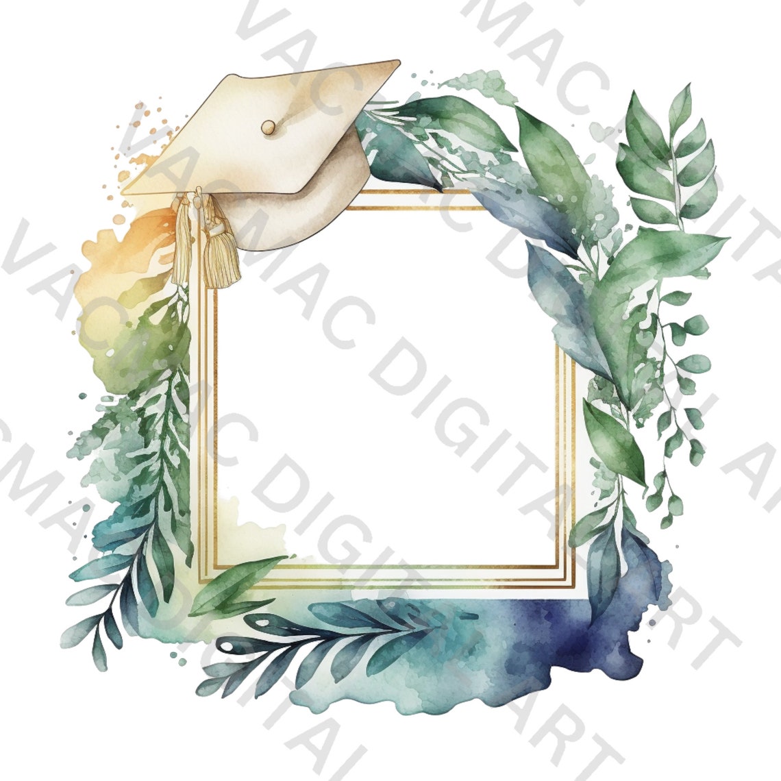 Graduation Watercolor Clipart 43 PNG Images, Digital Download, 300 DPI ...