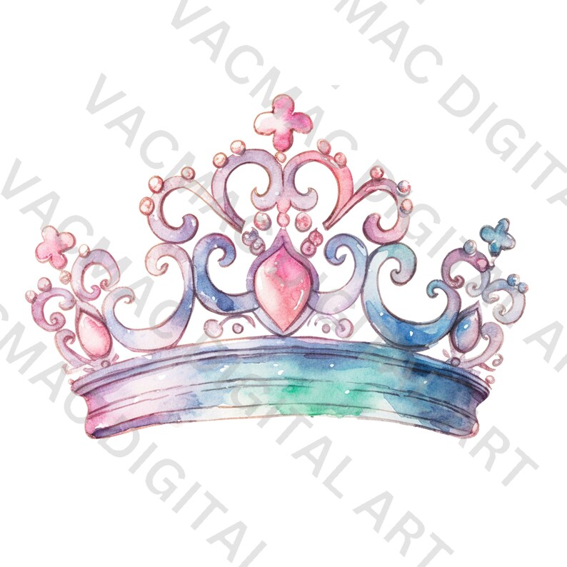 Crown Watercolor Clipart 46 PNG Images Digital Download - Etsy