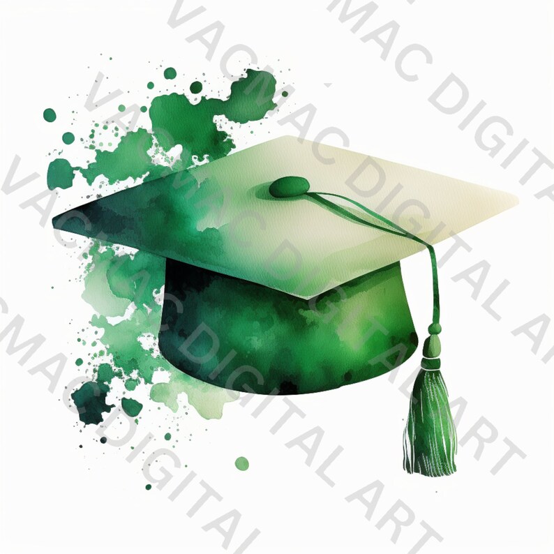 Graduation Watercolor Clipart 43 PNG Images, Digital Download, 300 DPI ...
