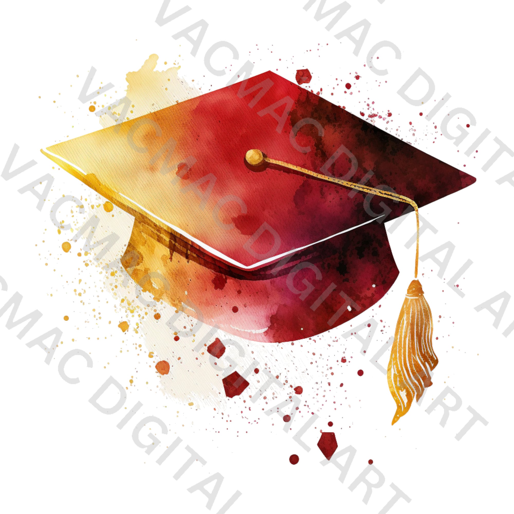 Graduation Watercolor Clipart 43 PNG Images, Digital Download, 300 DPI ...