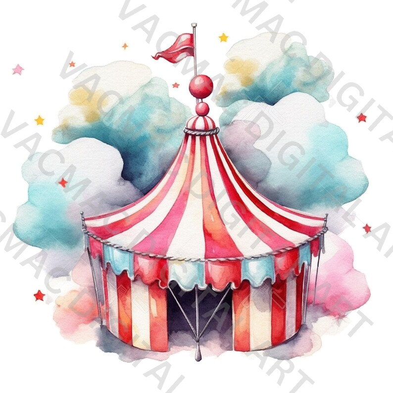 Circus Watercolor Clipart 45 PNG Images Digital Download - Etsy