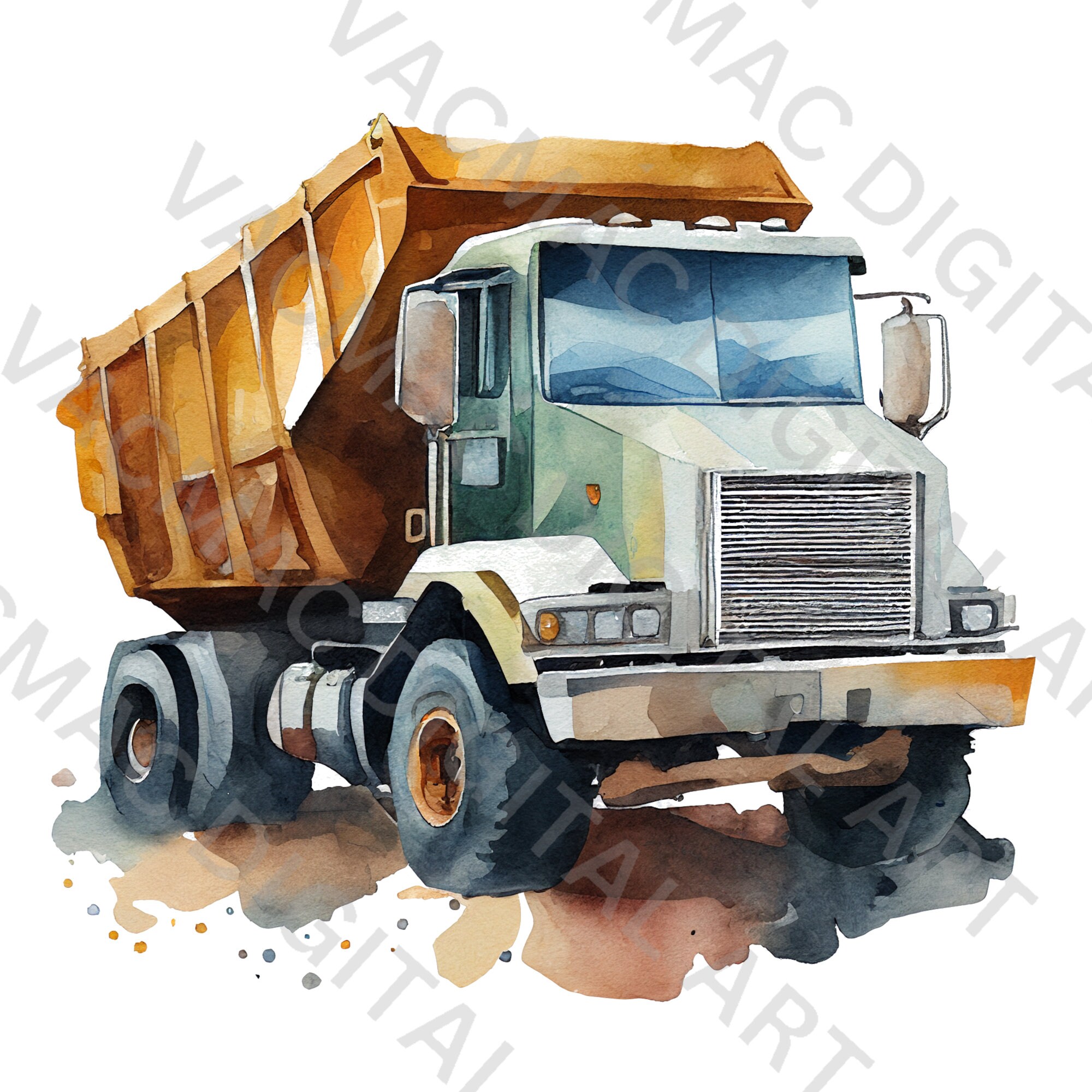 Construction Watercolor Clipart 37 PNG Images, Digital Download, 300 ...