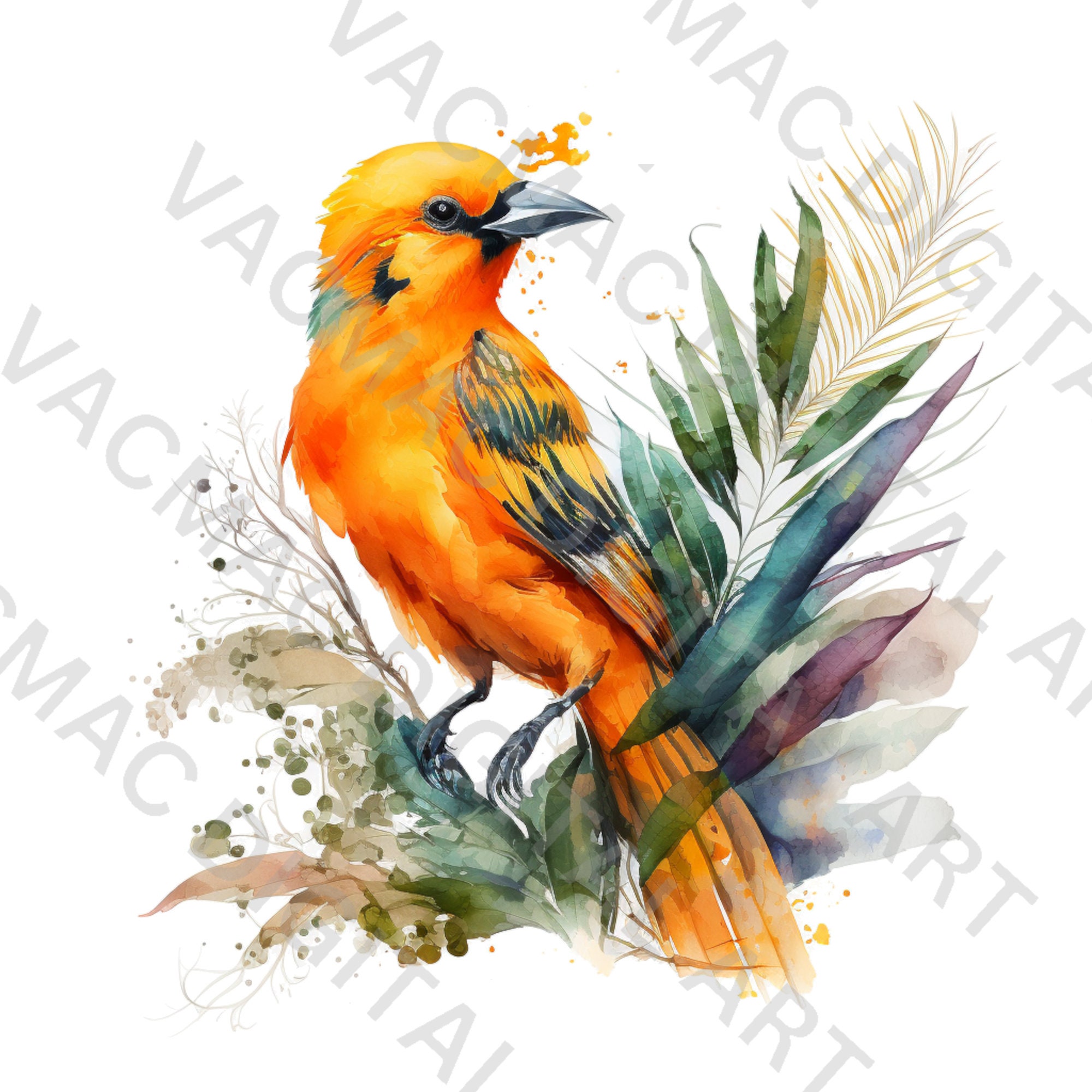 Tropical Bird Watercolor Clipart 39 PNG Images, Digital Download, 300 ...