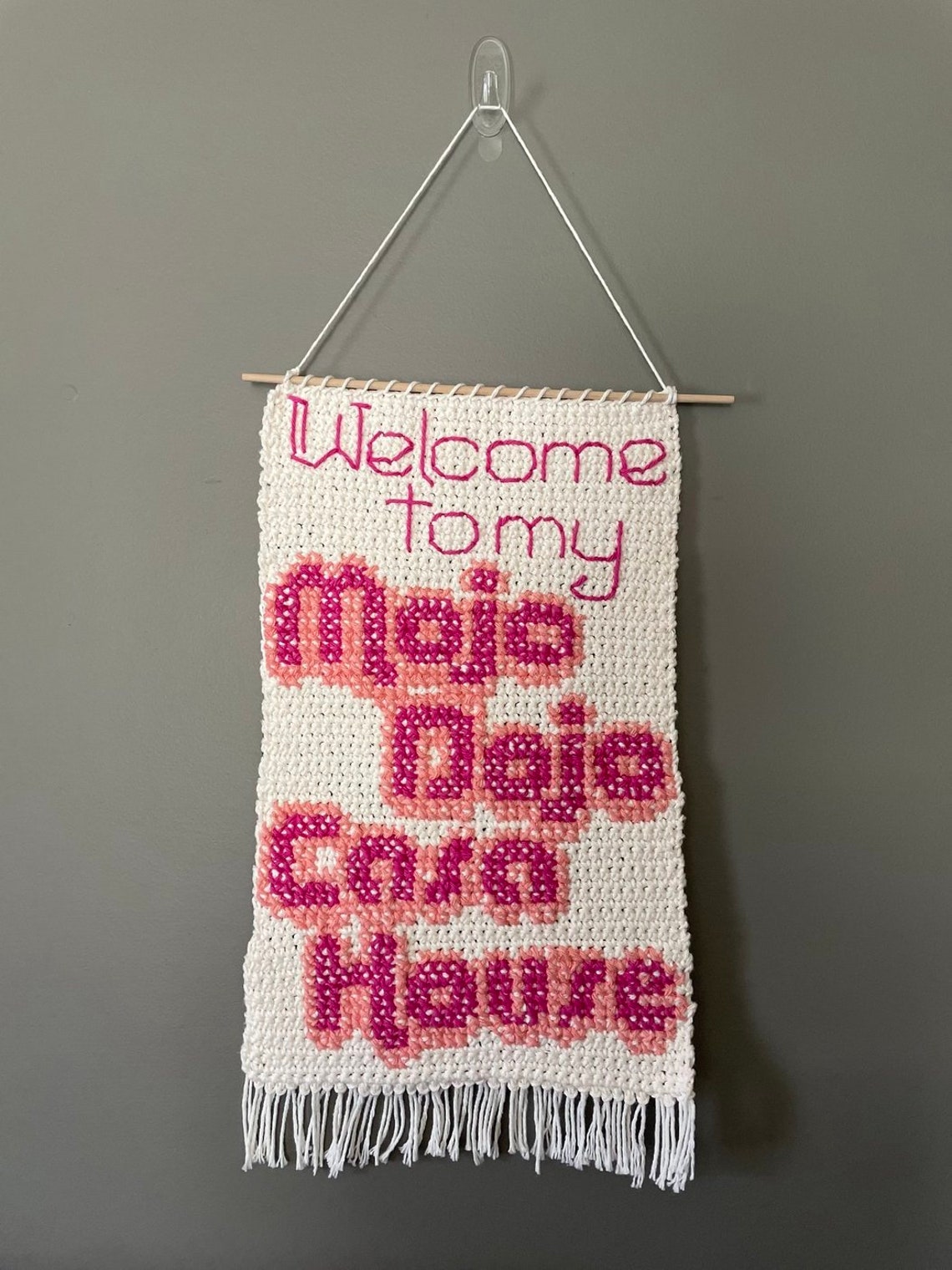 Pattern for "welcome to My Mojo Dojo Casa House" Crochet Wall Hanging ...
