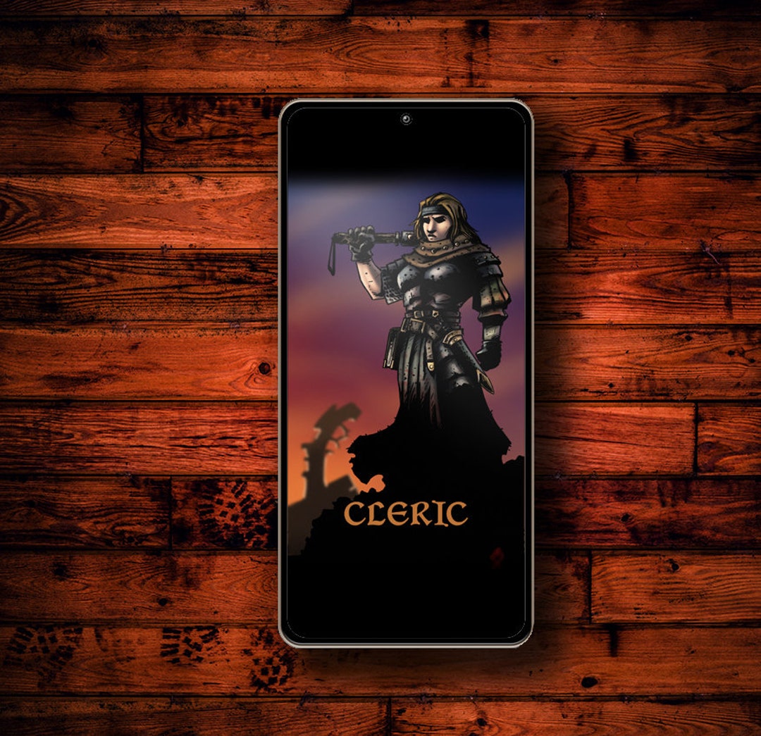 RPG Smartphone Wallpaper Female Cleric Class Stylized Dark Fantasy - Etsy