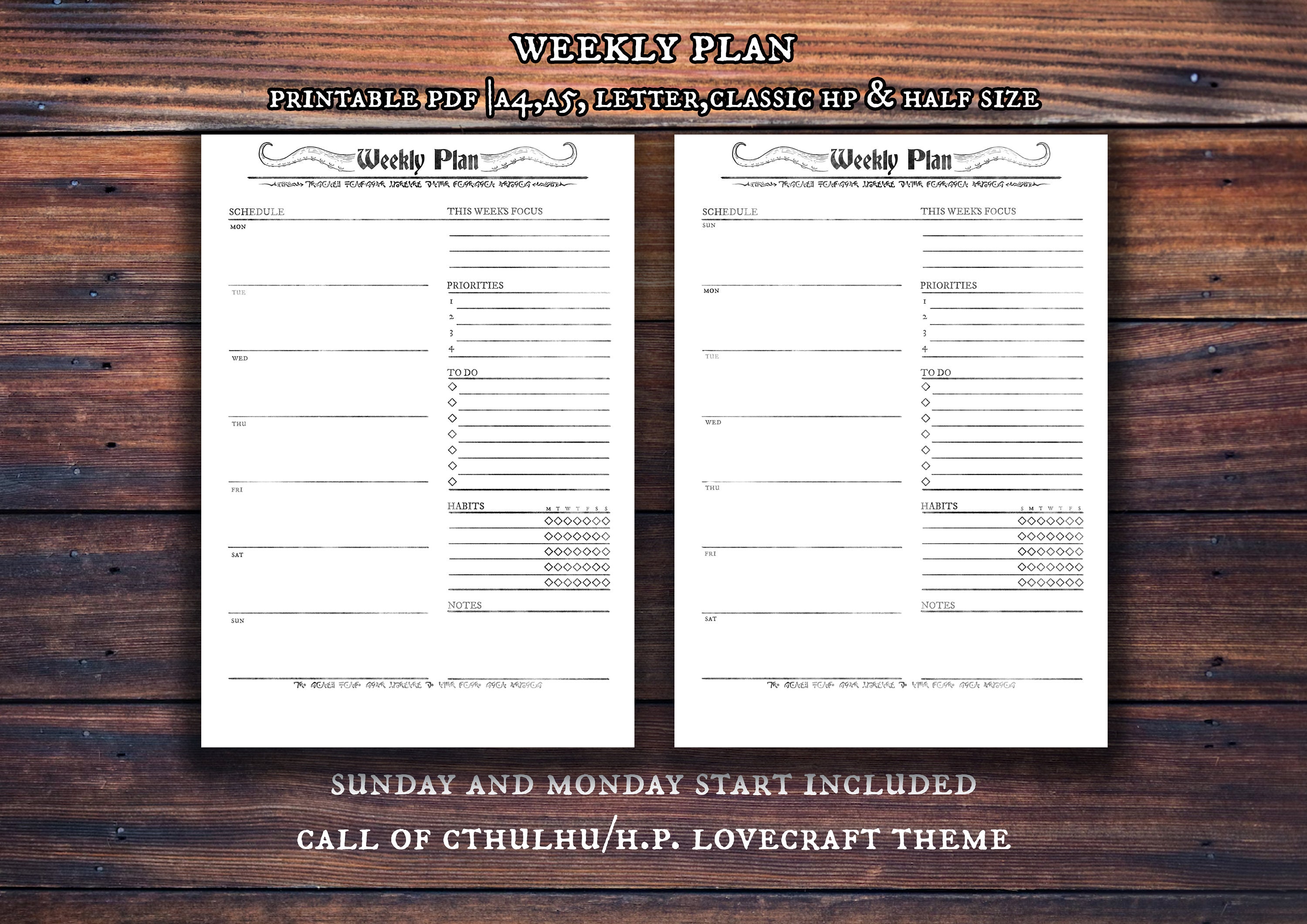Printable Weekly Goal Planner, Weekly Planner, Priority Matrix, Weekly ...