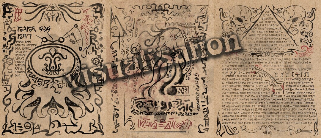 Cthulhu Necronomicon Eldrich Inspired Printable 11x8.5 Pages for RPG ...