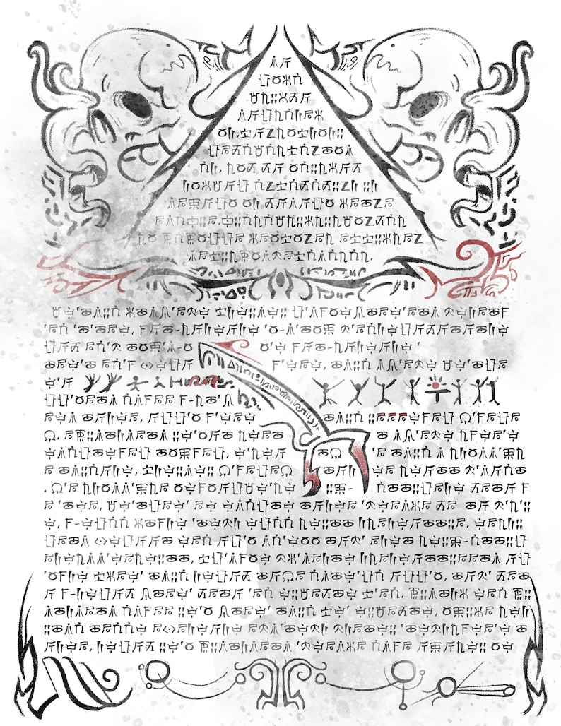 Cthulhu Necronomicon Eldrich Inspired Printable 11x8.5 Pages for RPG ...